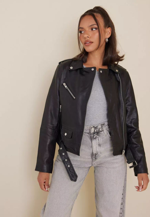 Bikerjackor med dragkedja i läder dam (2025) • Nu upp till 60% rea | Alissa