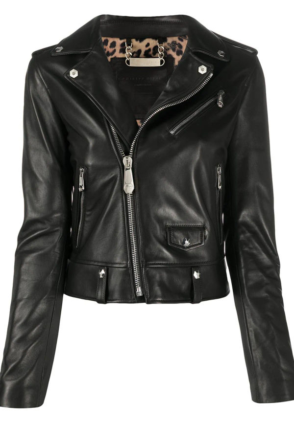 Svarta Philipp Plein bomberjackor med ärmar med dragkedja dam (2025 ...